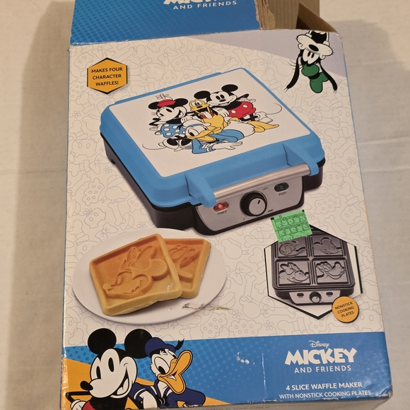 Disney | Kitchen | Disney Mickey Friends Waffle Maker Blue And White ...